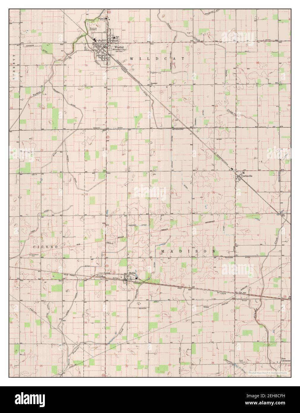 Windfall, Indiana, map 1960, 1:24000, United States of America by ...