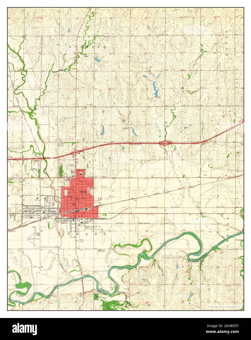 Abilene, Kansas, map 1964, 1:24000, United States of America by ...