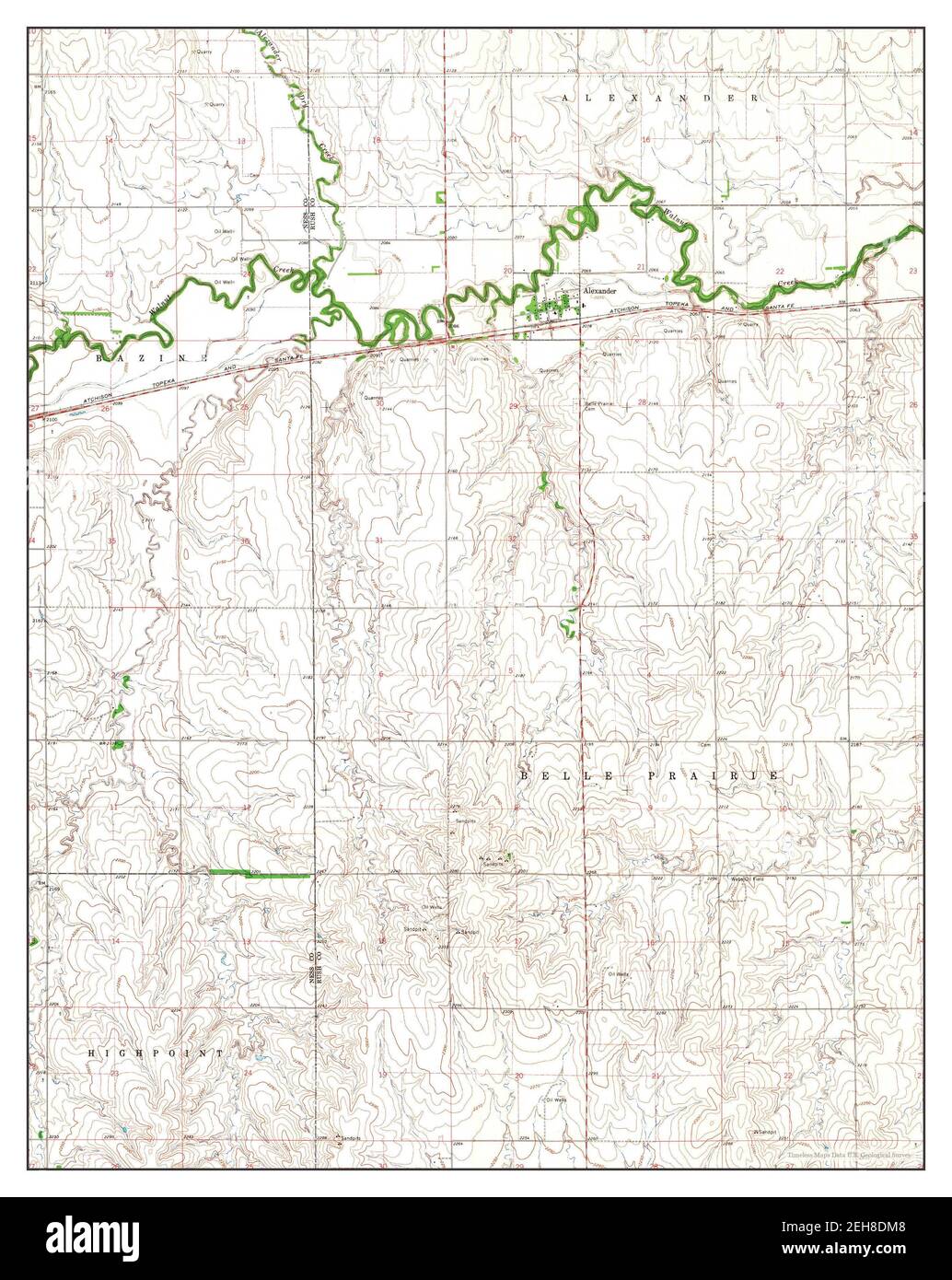 Alexander, Kansas, map 1966, 1:24000, United States of America by ...