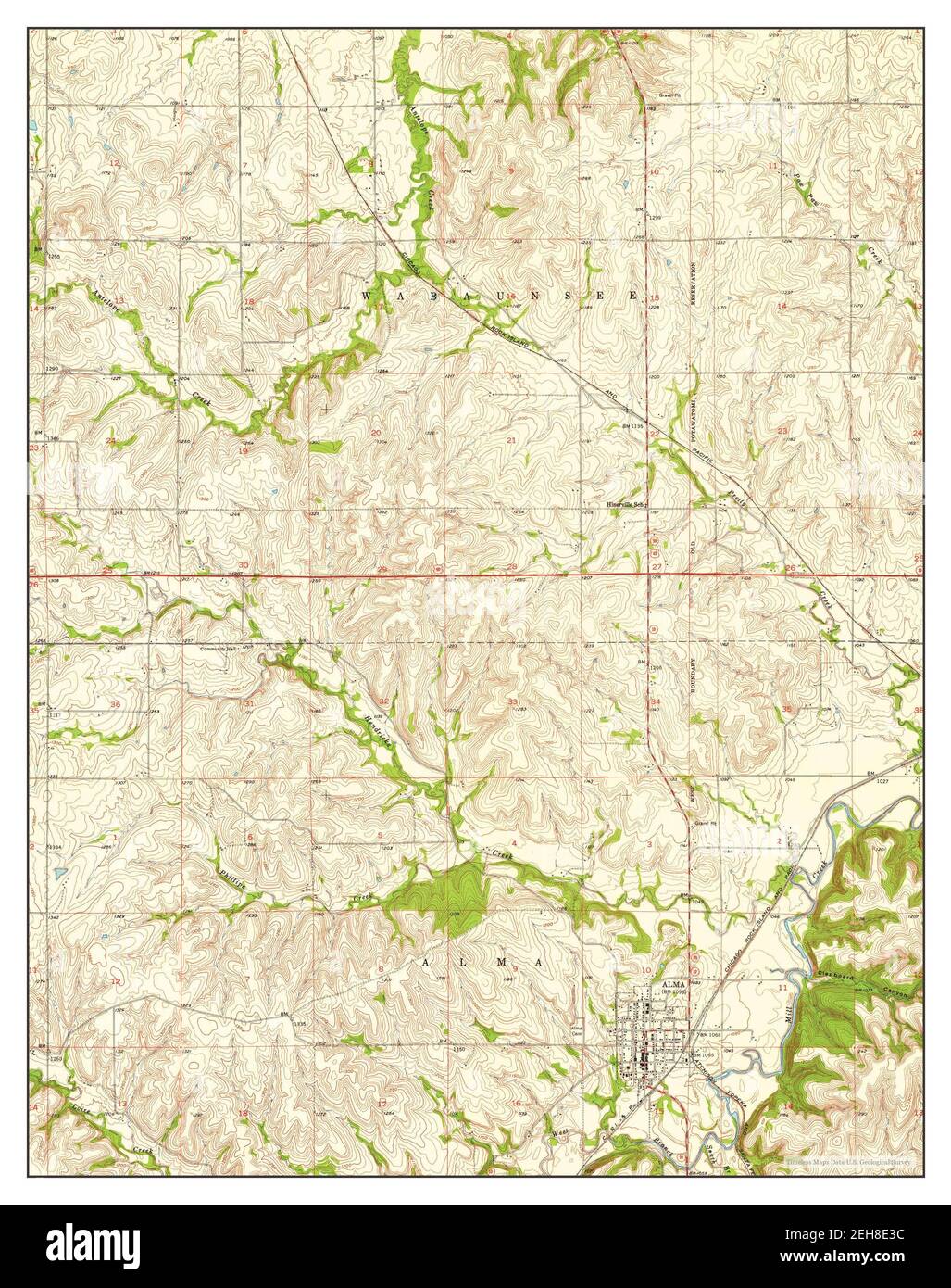 Alma, Kansas, map 1954, 1:24000, United States of America by Timeless ...