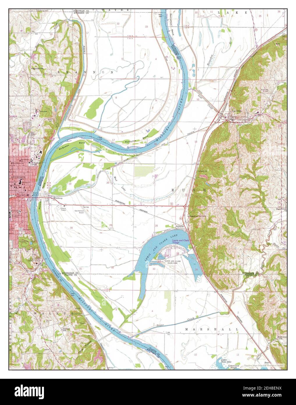 Atchison East, Kansas, map 1960, 1:24000, United States of America by ...
