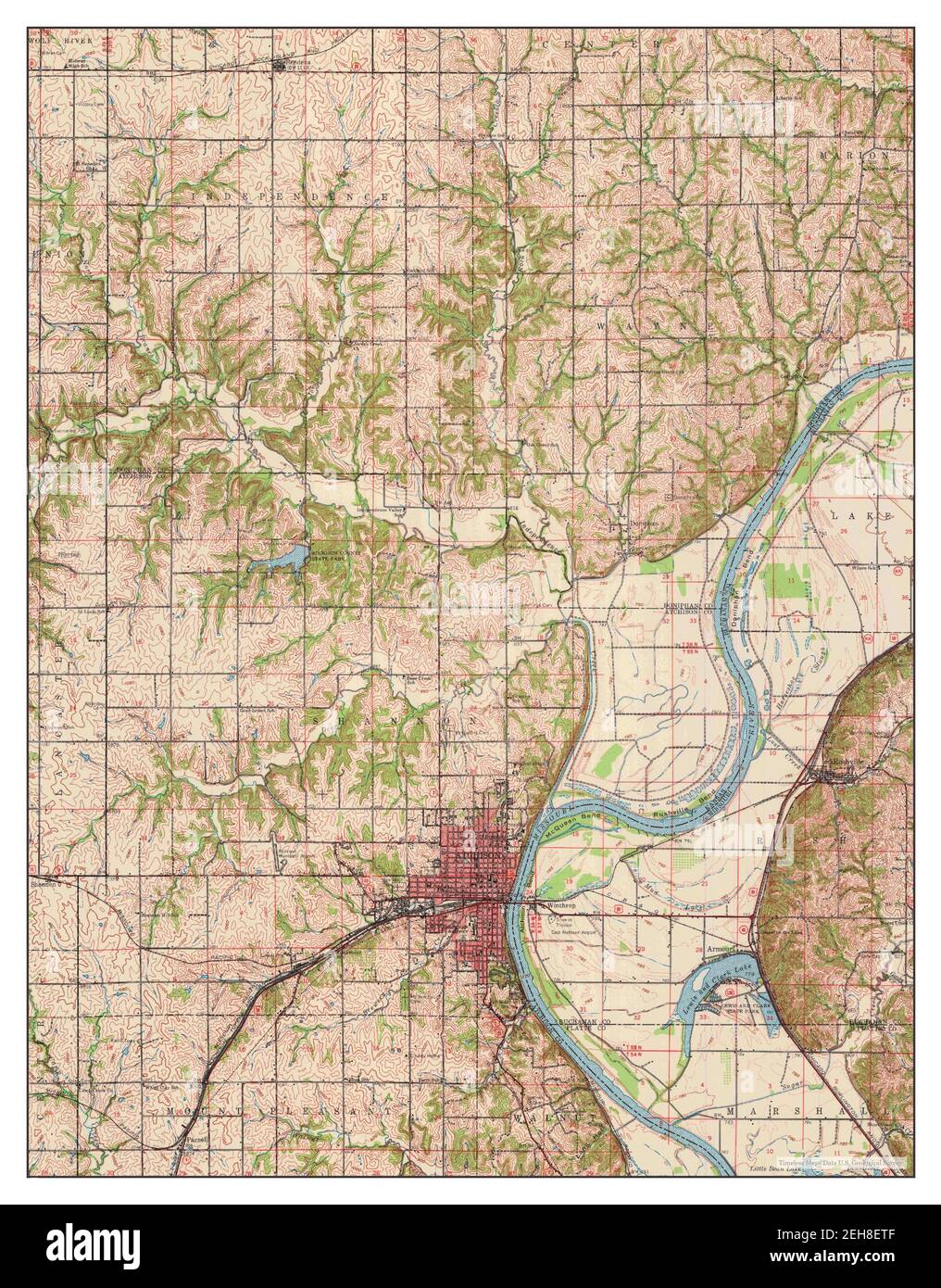 Atchison map hi-res stock photography and images - Alamy
