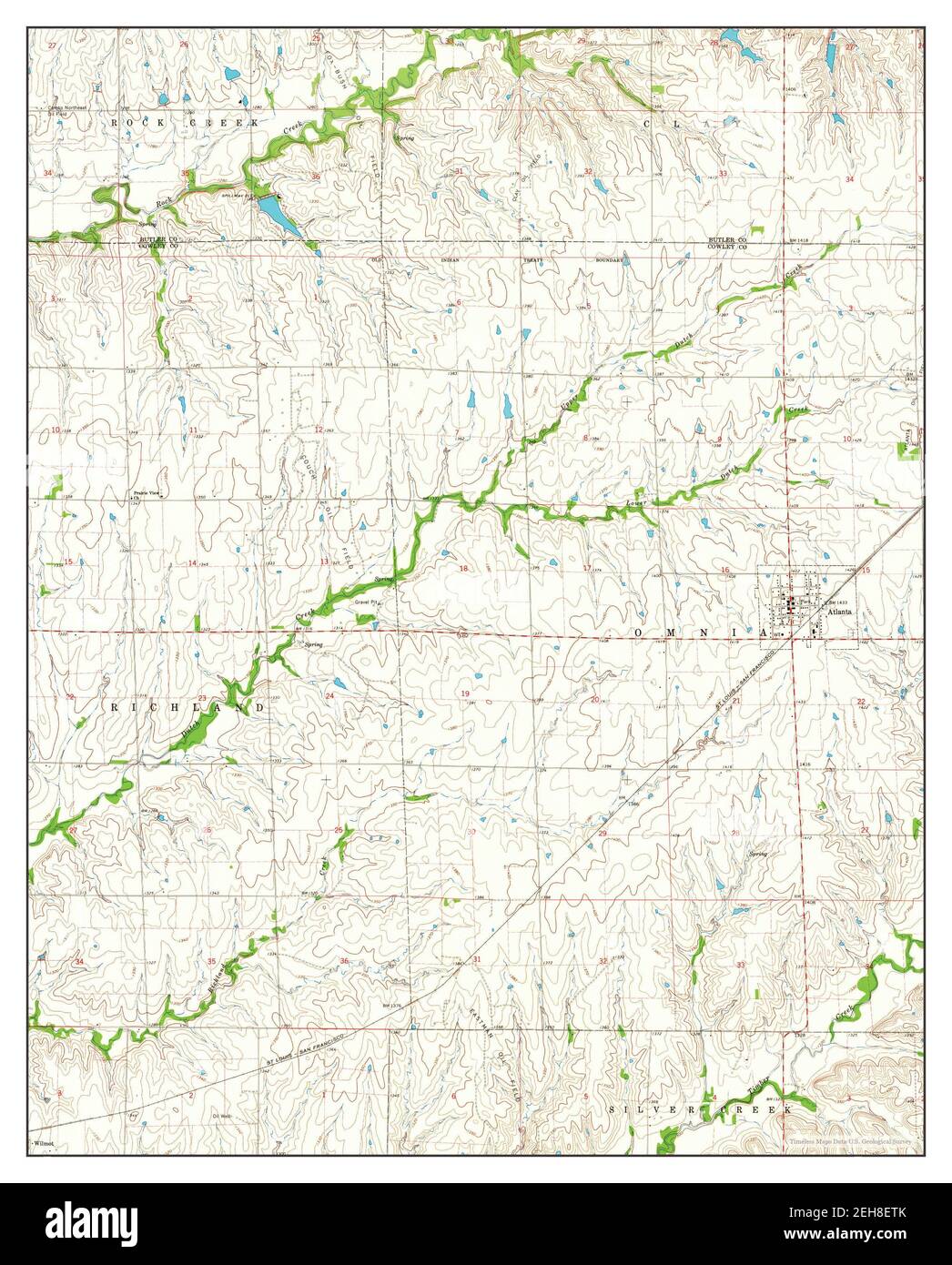 Atlanta, Kansas, map 1964, 1:24000, United States of America by ...