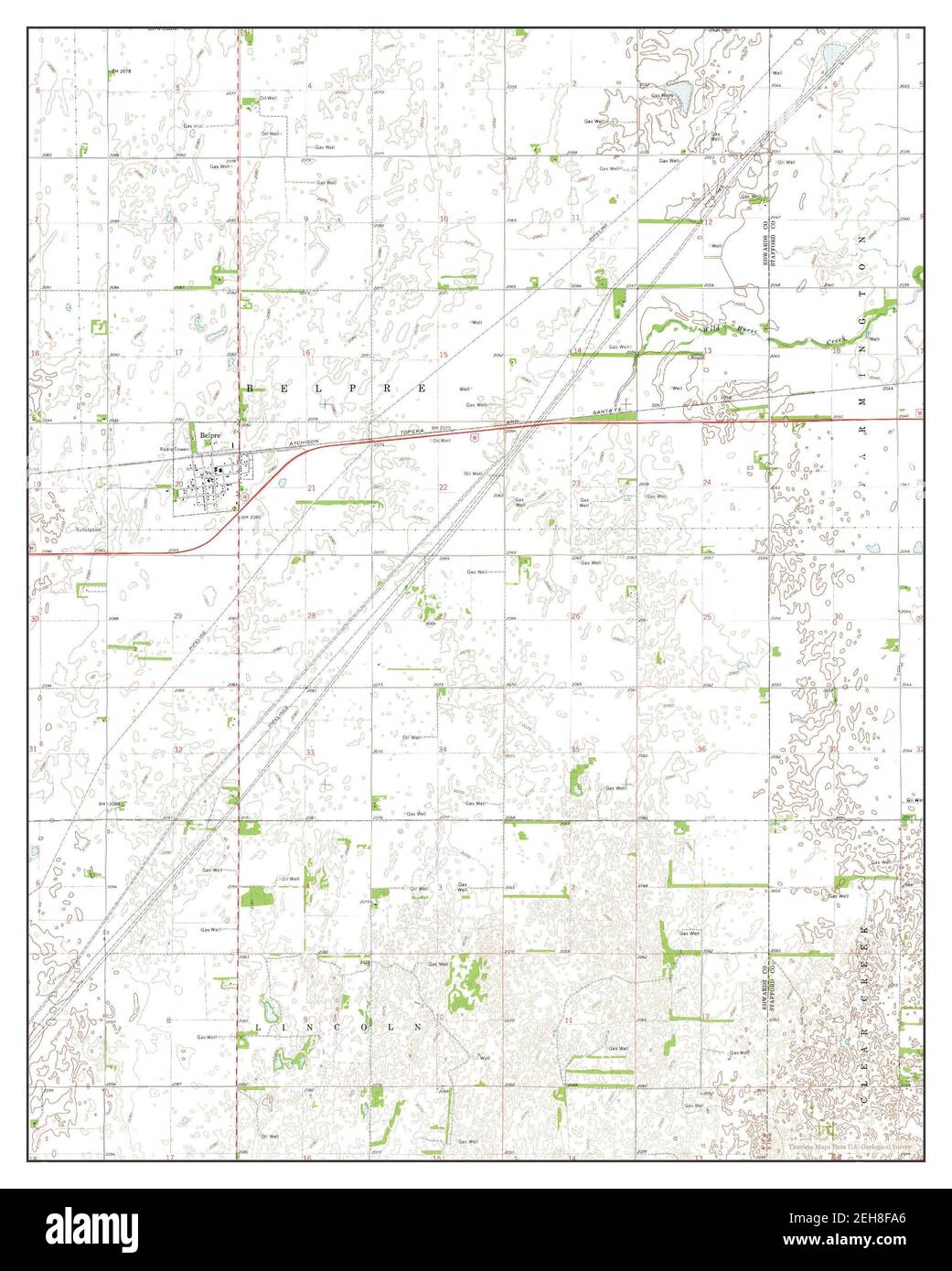 Belpre, Kansas, map 1972, 1:24000, United States of America by Timeless ...