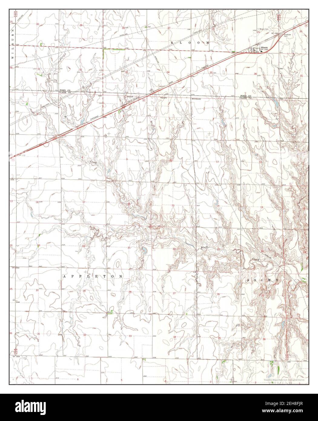 Bloom, Kansas, map 1967, 1:24000, United States of America by Timeless ...