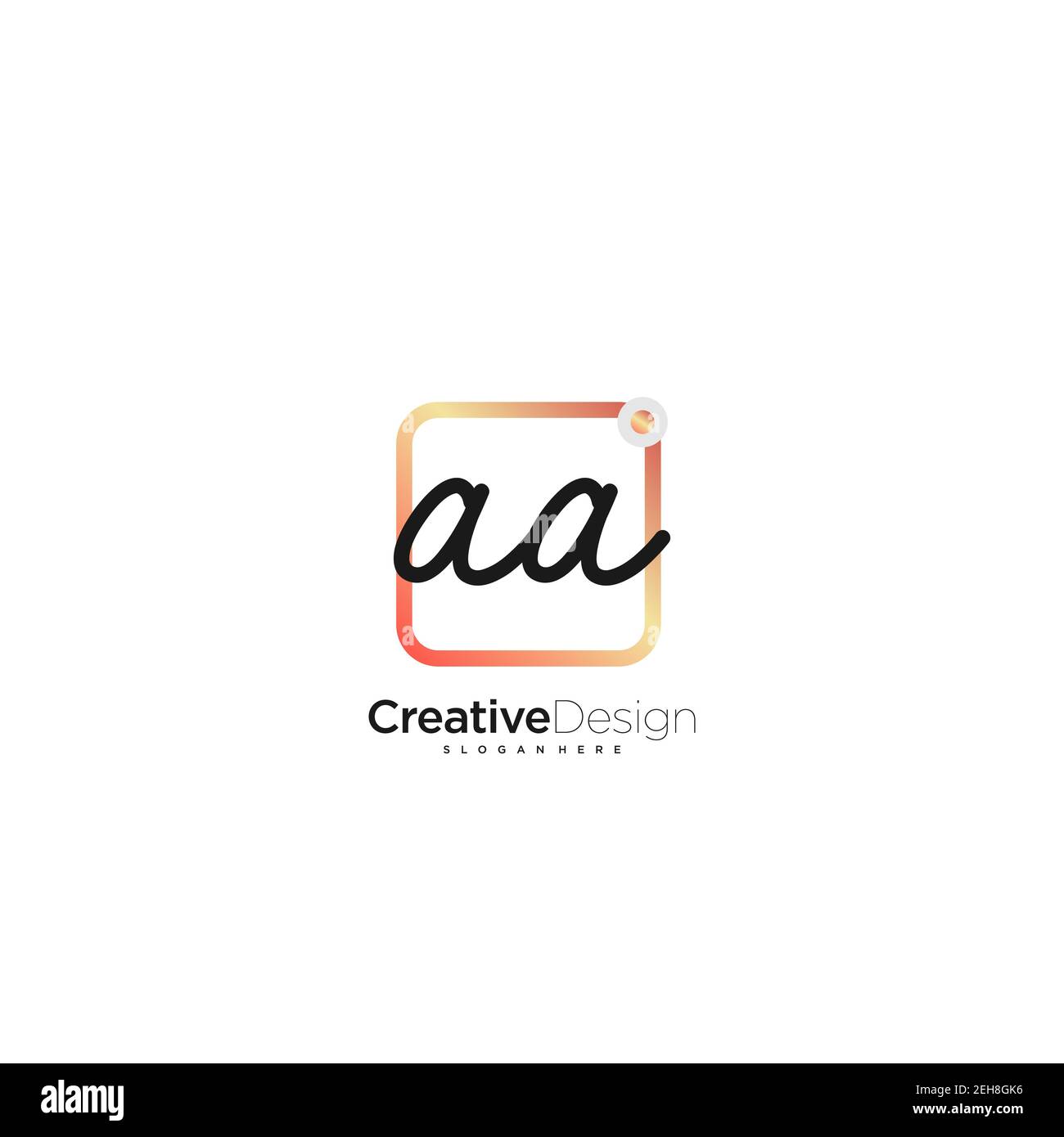 AA Initial Letter handwriting logo hand drawn colorful box vector, logo ...