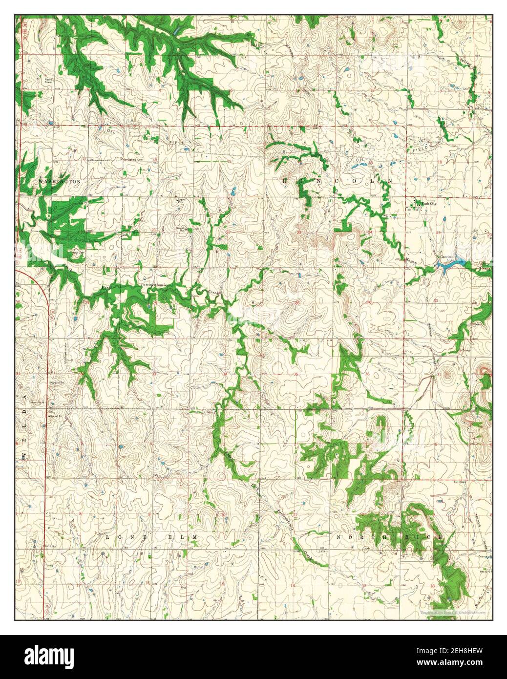 Bush City, Kansas, map 1966, 1:24000, United States of America by ...