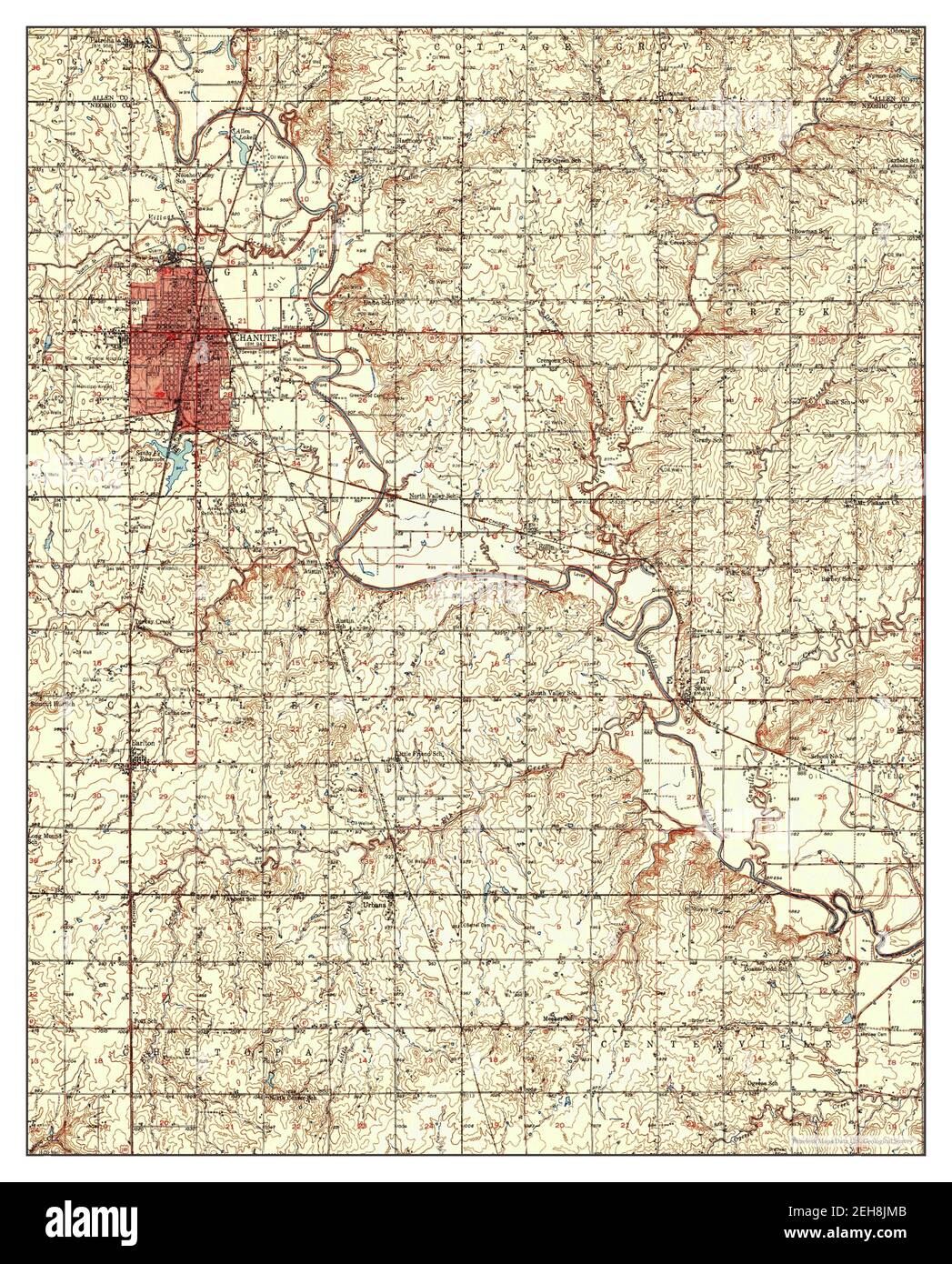 Chanute kansas map Cut Out Stock Images & Pictures - Alamy