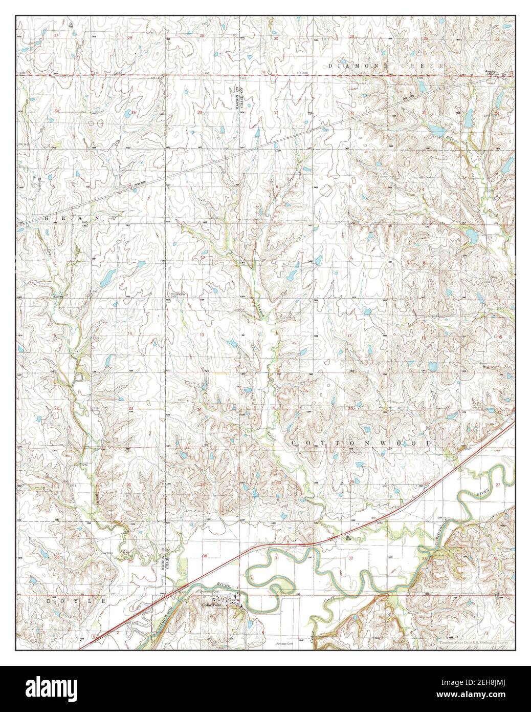 Cedar Point, Kansas, map 1989, 1:24000, United States of America by ...