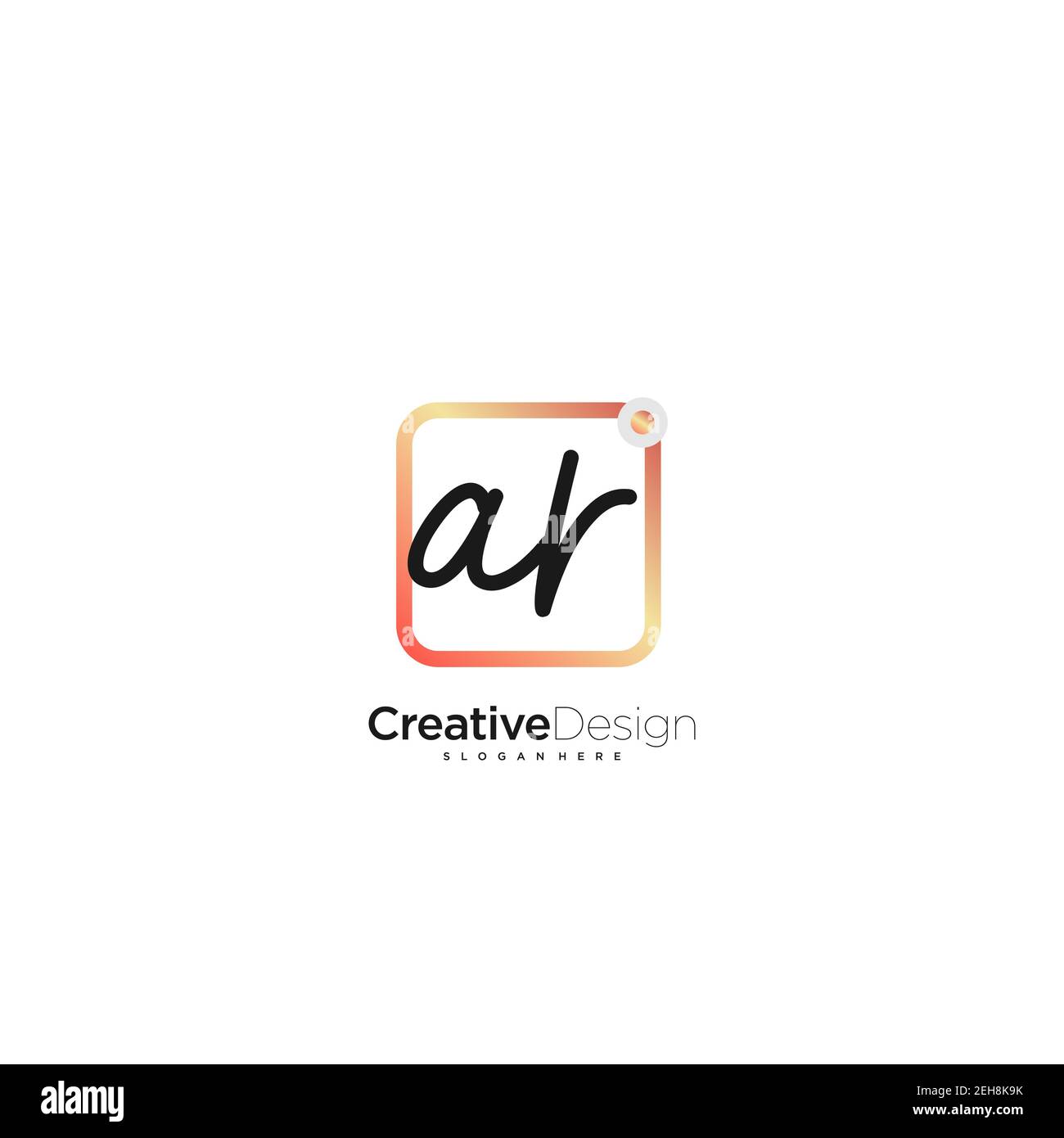 AR Initial Letter handwriting logo hand drawn colorful box vector, logo ...