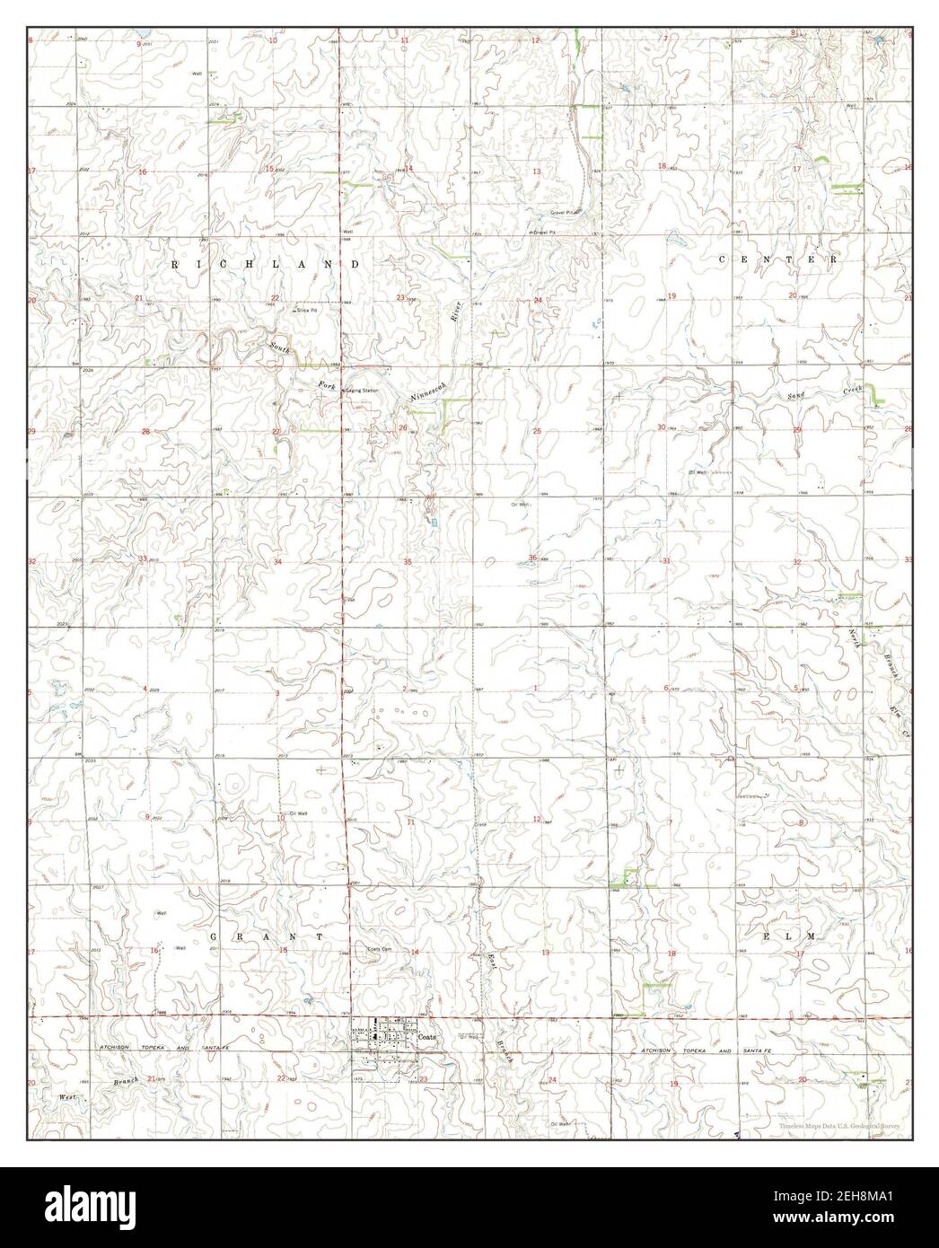Coats, Kansas, map 1968, 1:24000, United States of America by Timeless ...