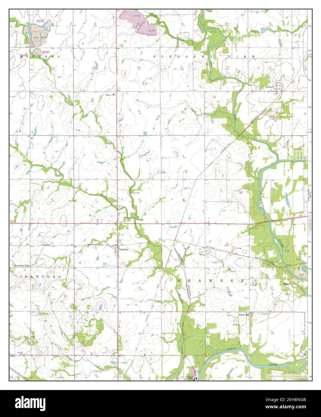 Crestline, Kansas, map 1959, 1:24000, United States of America by ...