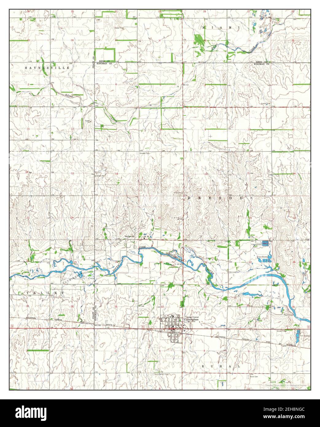 Cunningham, Kansas, map 1966, 1:24000, United States of America by ...