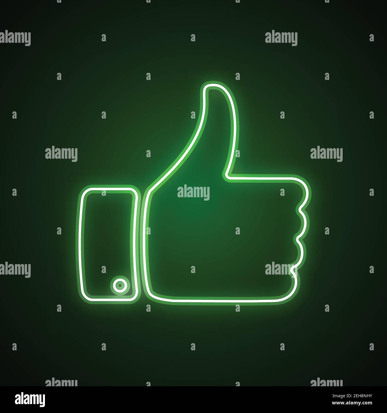 Neon thumbs up sign Stock Vector Images - Alamy