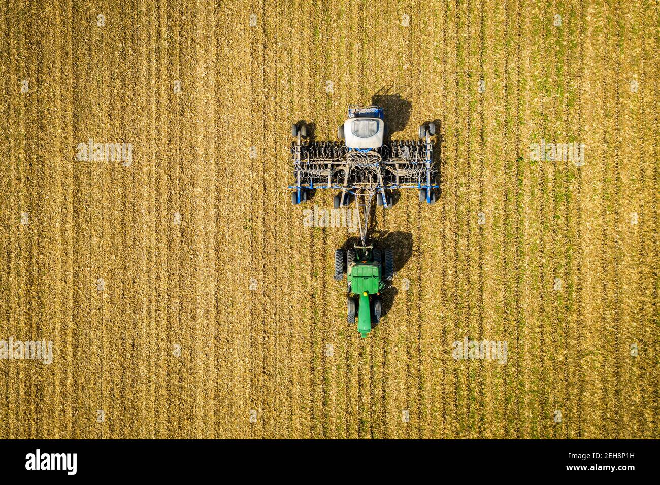 Cover crop planting after corn on Eastern Shore of Maryland Stock Photo ...