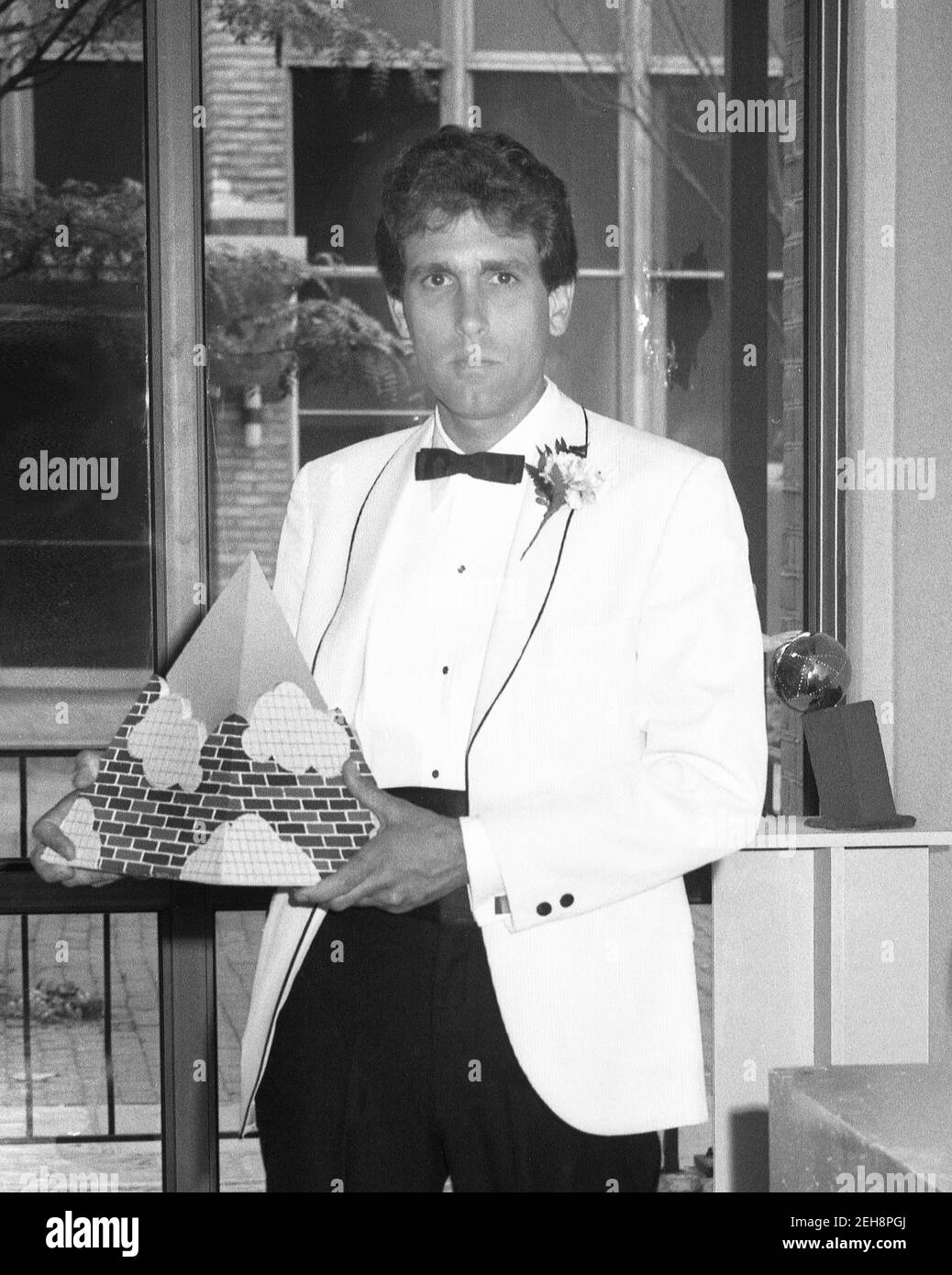 Artist Joe Stallone (Joseph A.) in 1979 at an exhibition of his works ...