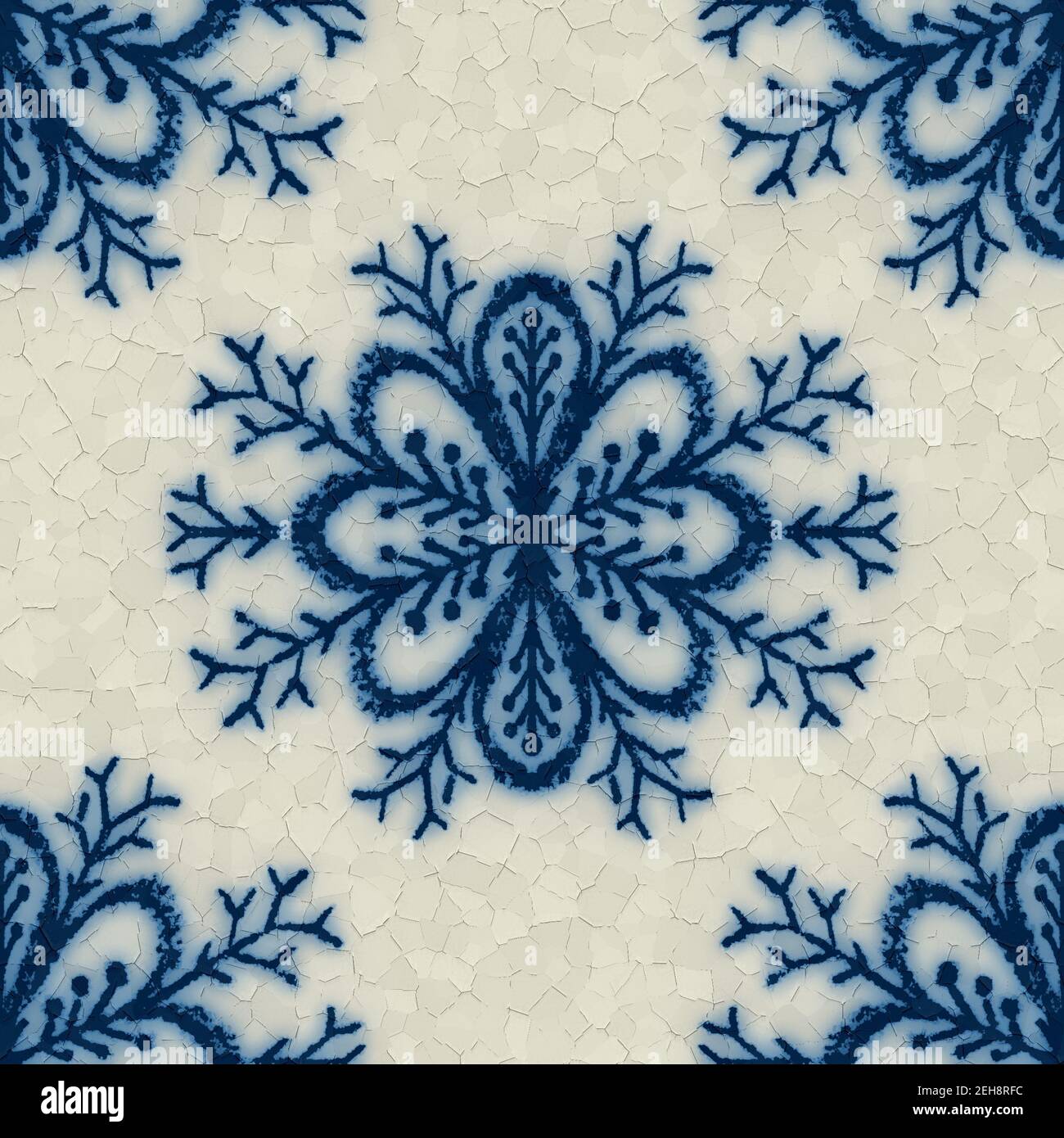 Seamless cracked blue and white ceramic design Stock Photo - Alamy