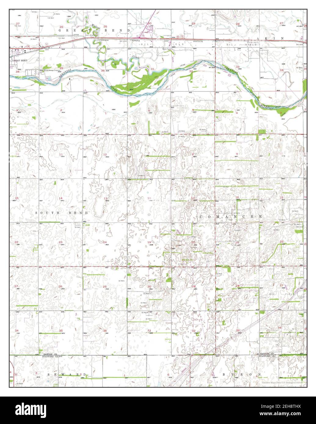 Ellinwood SW, Kansas, map 1957, 1:24000, United States of America by ...