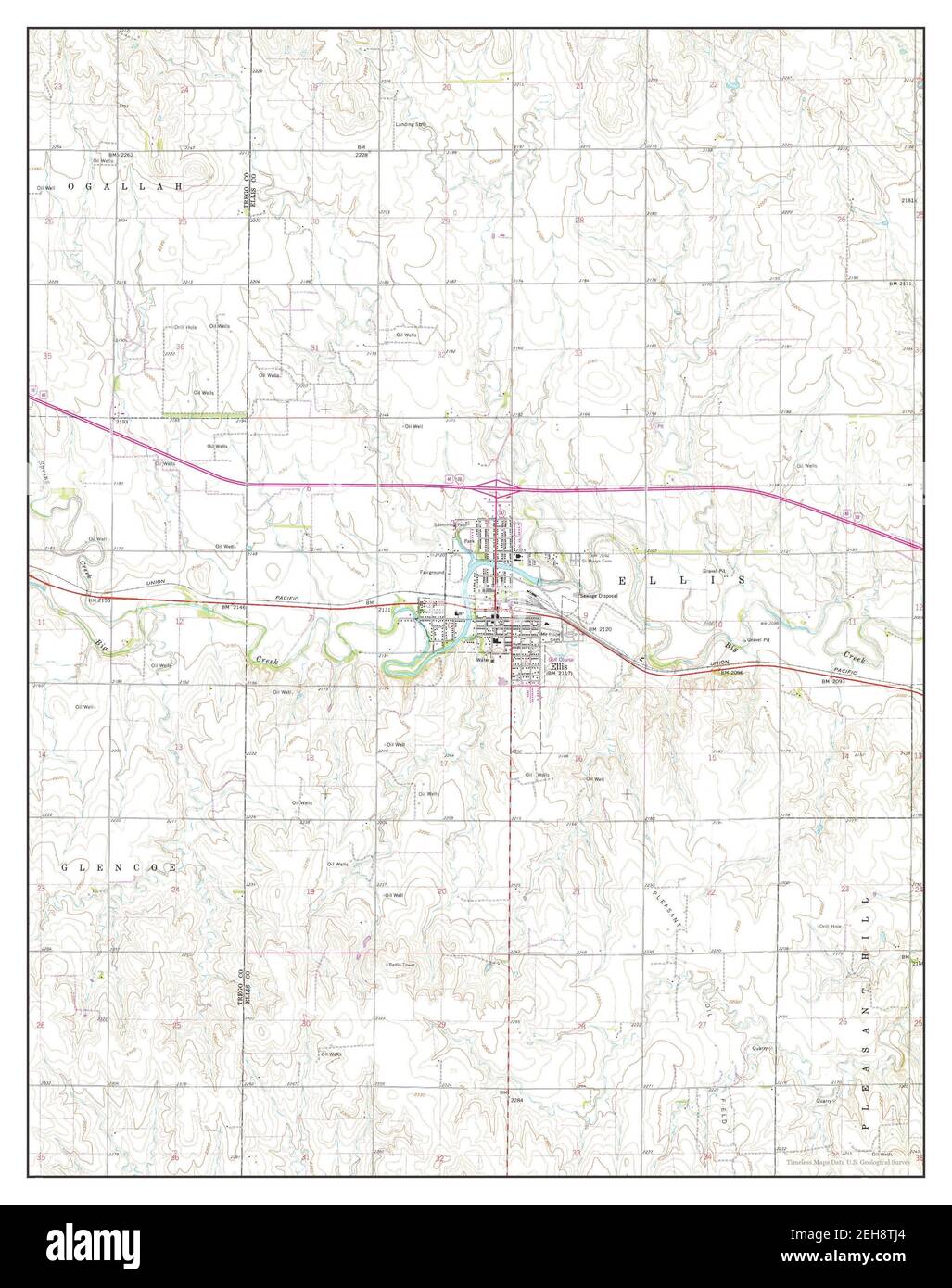 Ellis, Kansas, map 1961, 1:24000, United States of America by Timeless ...