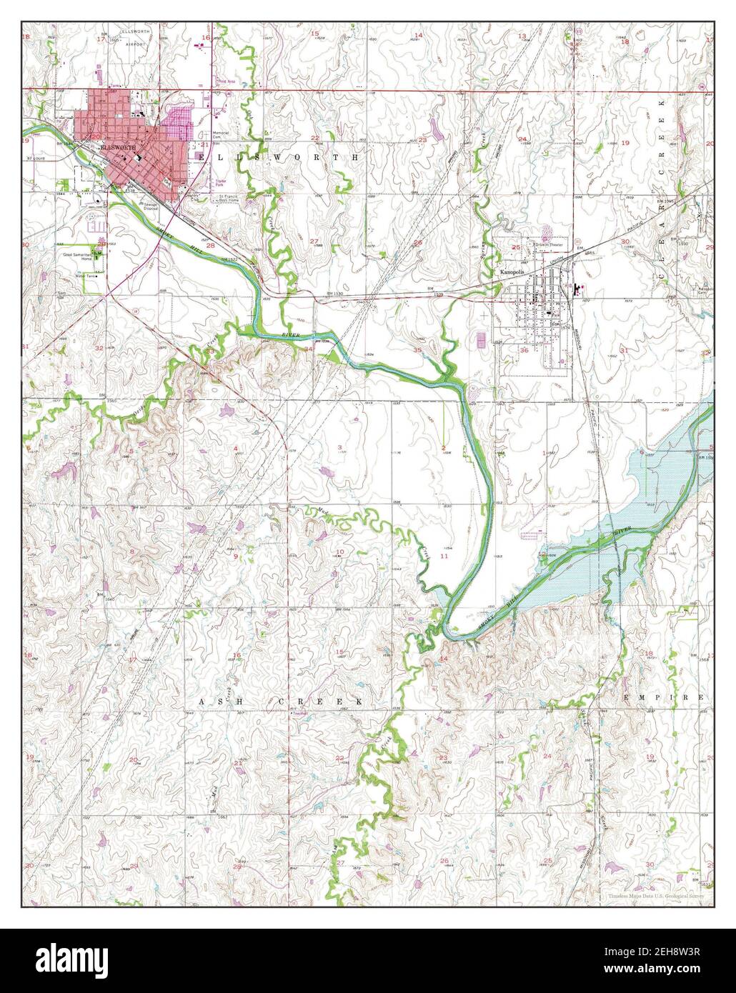 Ellsworth, Kansas, map 1957, 1:24000, United States of America by ...