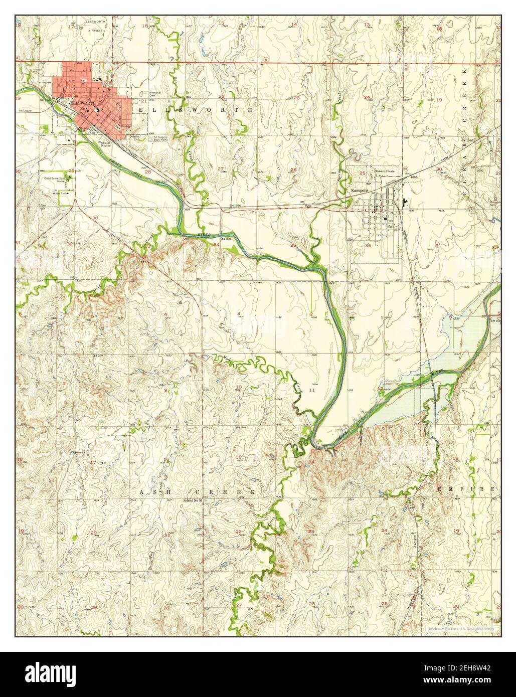Ellsworth map hi-res stock photography and images - Alamy