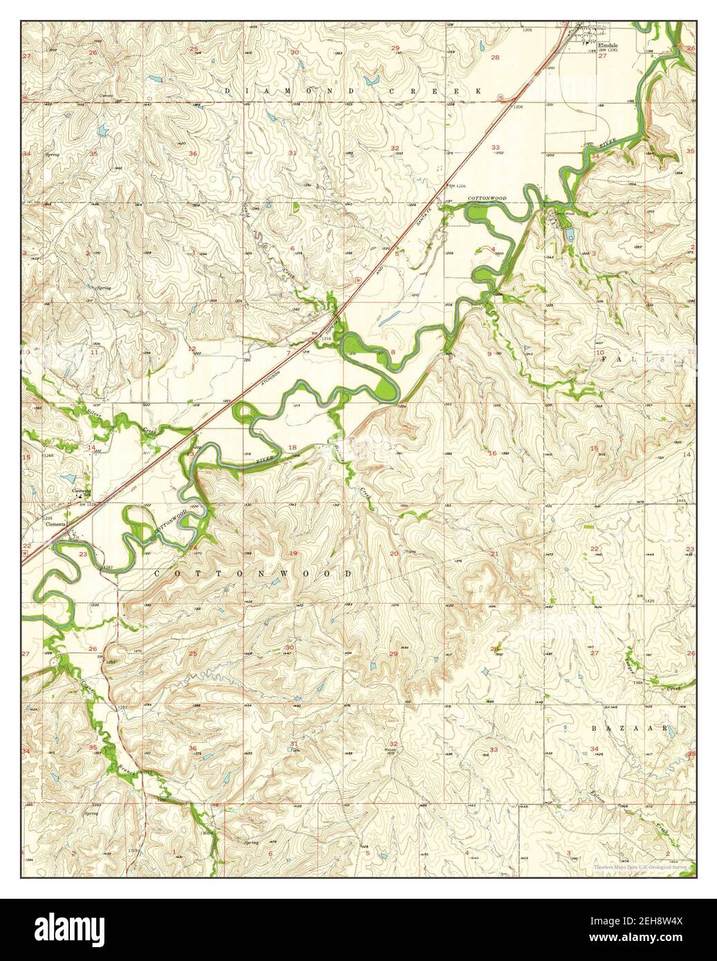 Elmdale, Kansas, map 1957, 1:24000, United States of America by ...