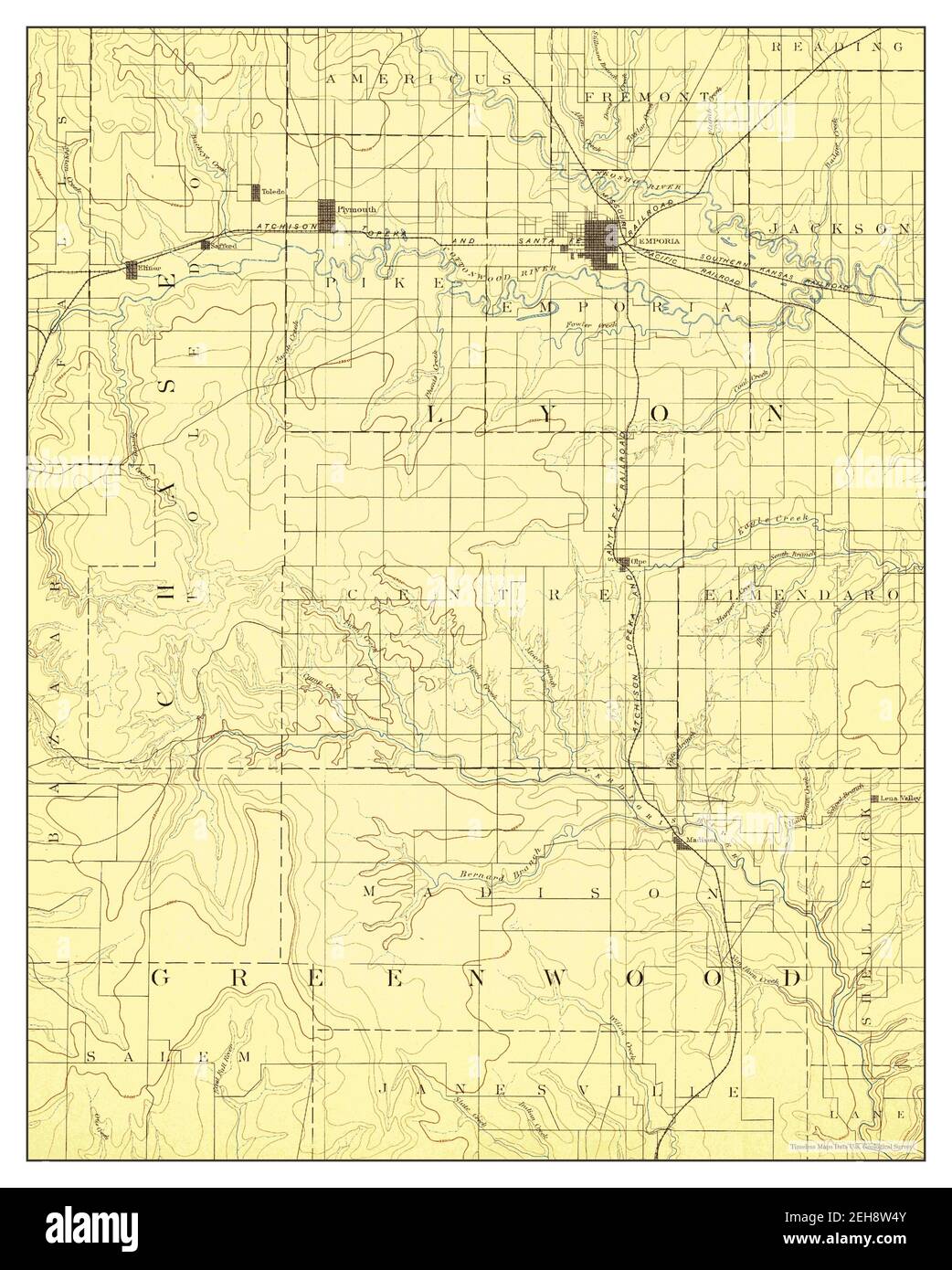 Emporia map hi-res stock photography and images - Alamy