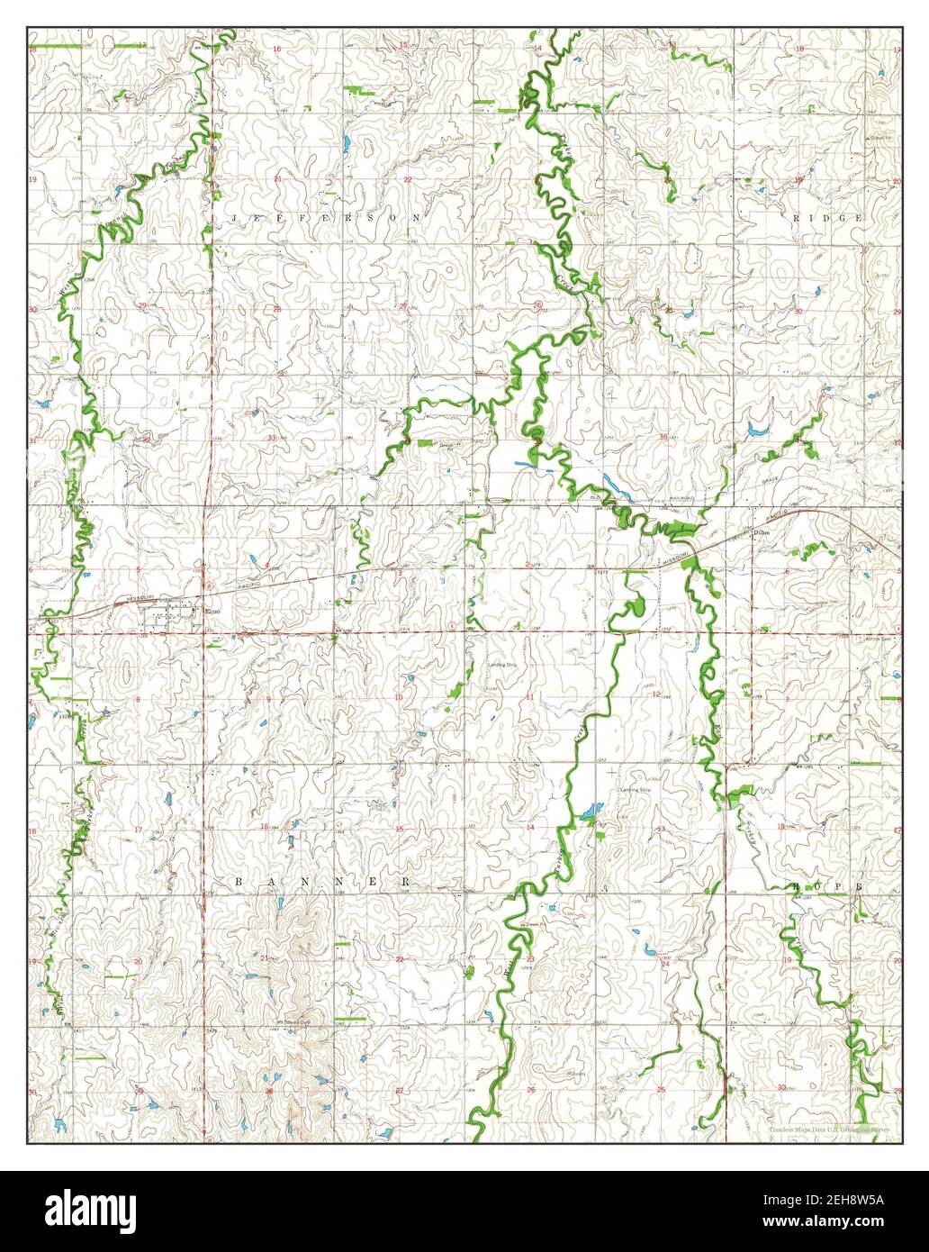 Elmo, Kansas, map 1964, 1:24000, United States of America by Timeless ...