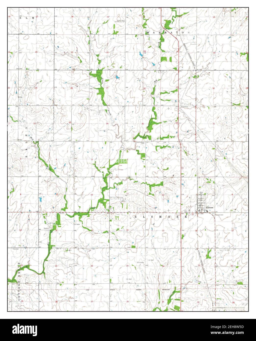 Elsmore, Kansas, map 1966, 1:24000, United States of America by ...