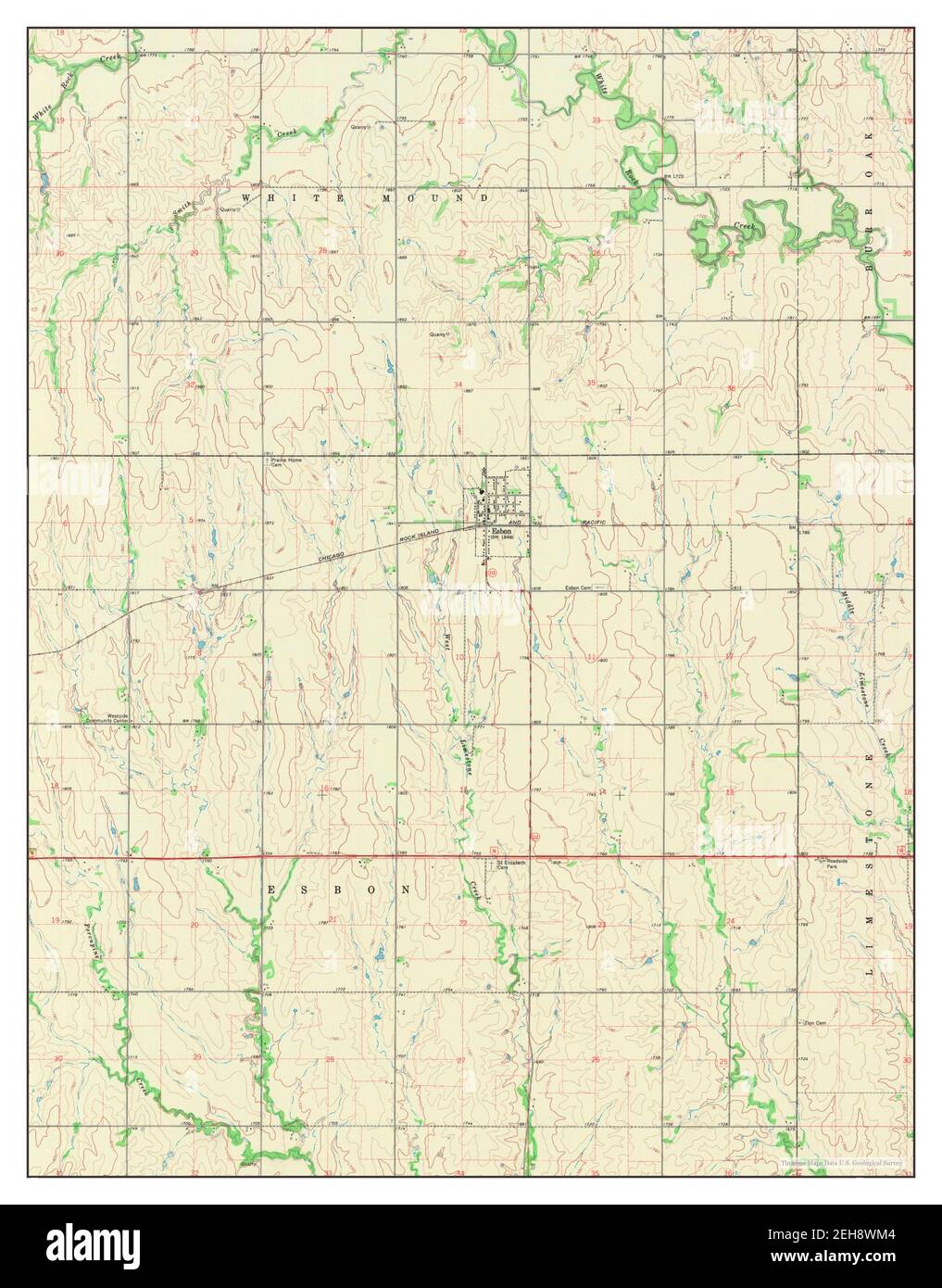 Esbon, Kansas, map 1969, 1:24000, United States of America by Timeless ...