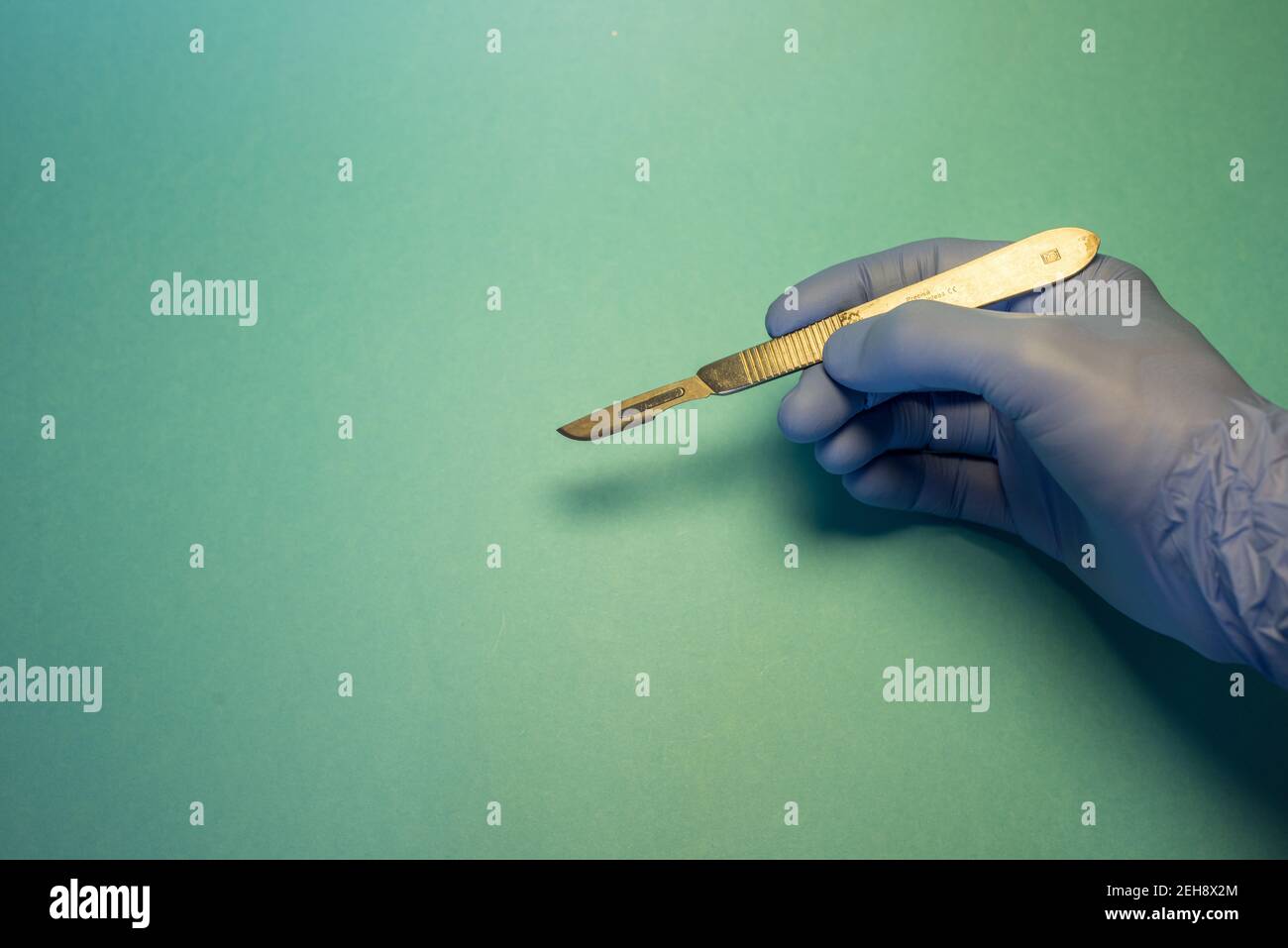 instruments for surgery in green surgical field Stock Photo - Alamy