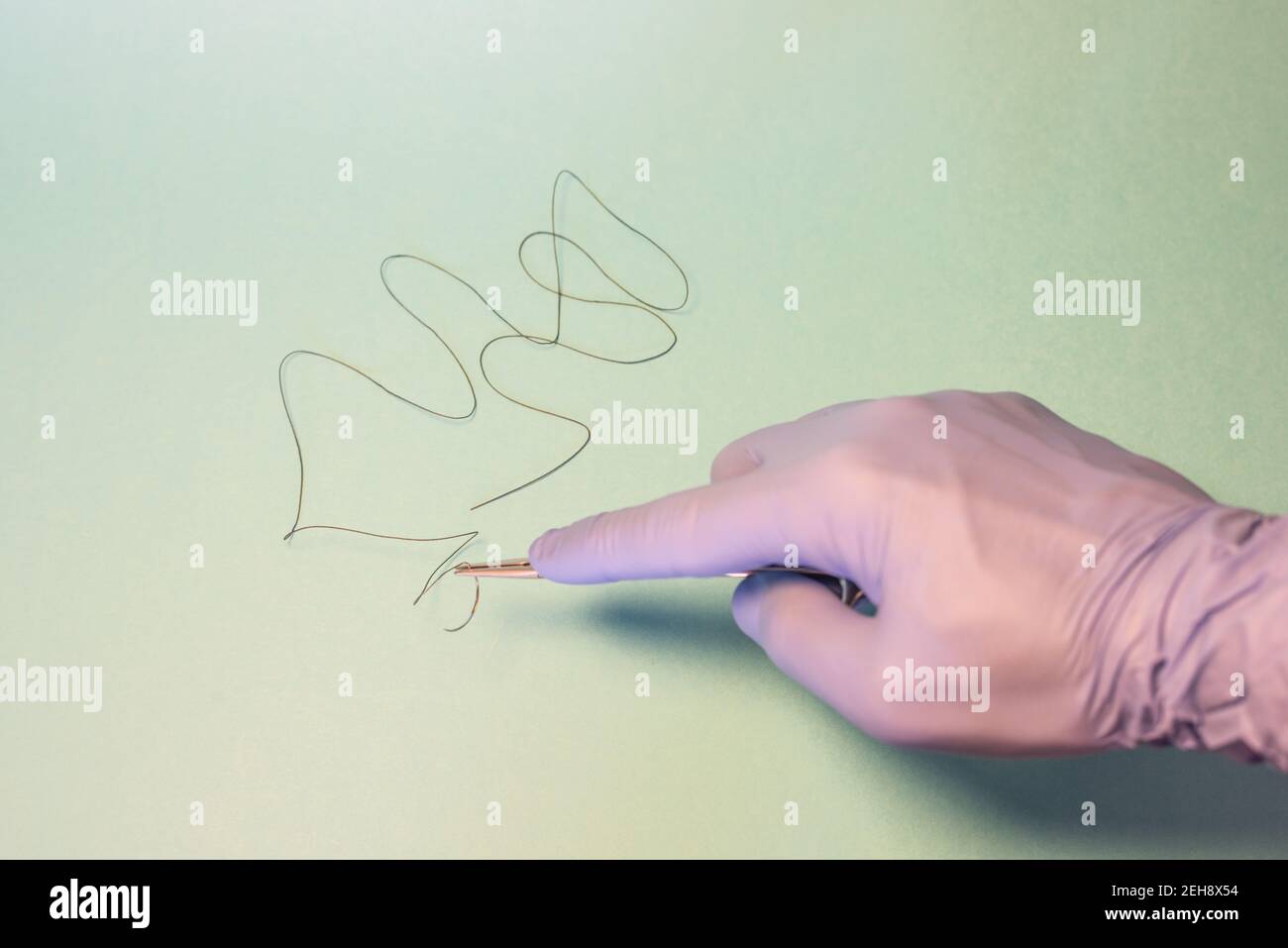 instruments for surgery in green surgical field Stock Photo - Alamy