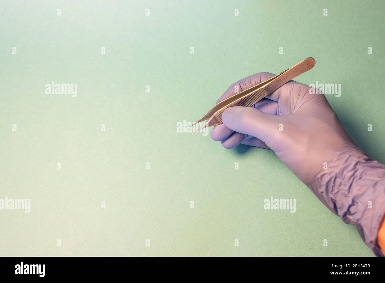 instruments for surgery in green surgical field Stock Photo - Alamy