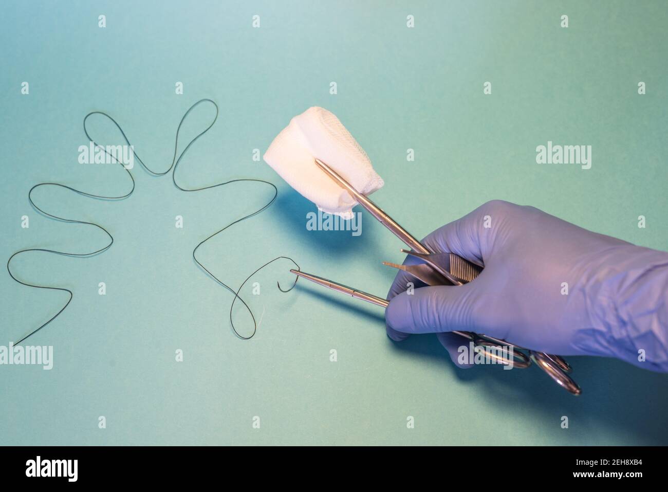 instruments for surgery in green surgical field Stock Photo - Alamy