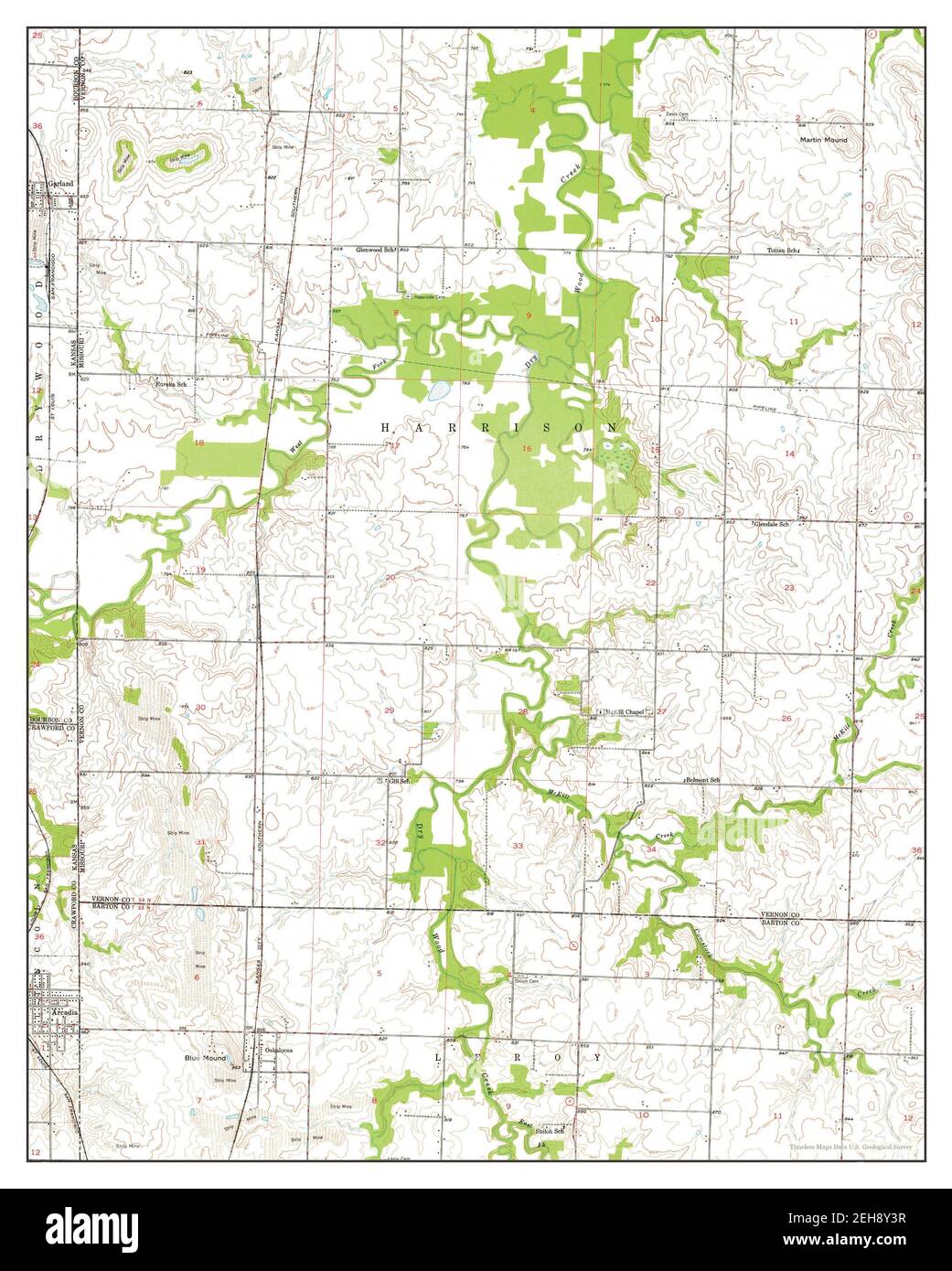 Garland, Kansas, map 1948, 1:24000, United States of America by ...