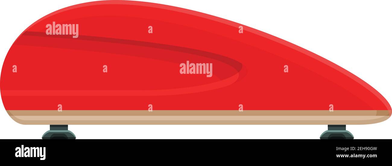Red car roof box icon. Cartoon of red car roof box vector icon for web ...