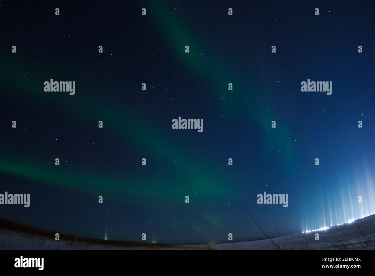 Aurora borealis northern lights dance the dark night sky hi-res stock ...