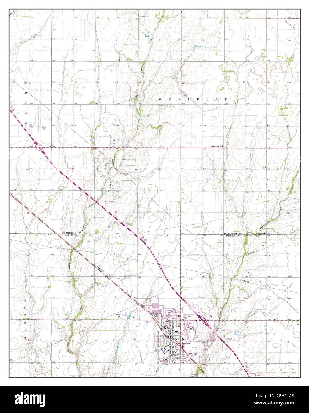 Hesston, Kansas, map 1965, 1:24000, United States of America by ...