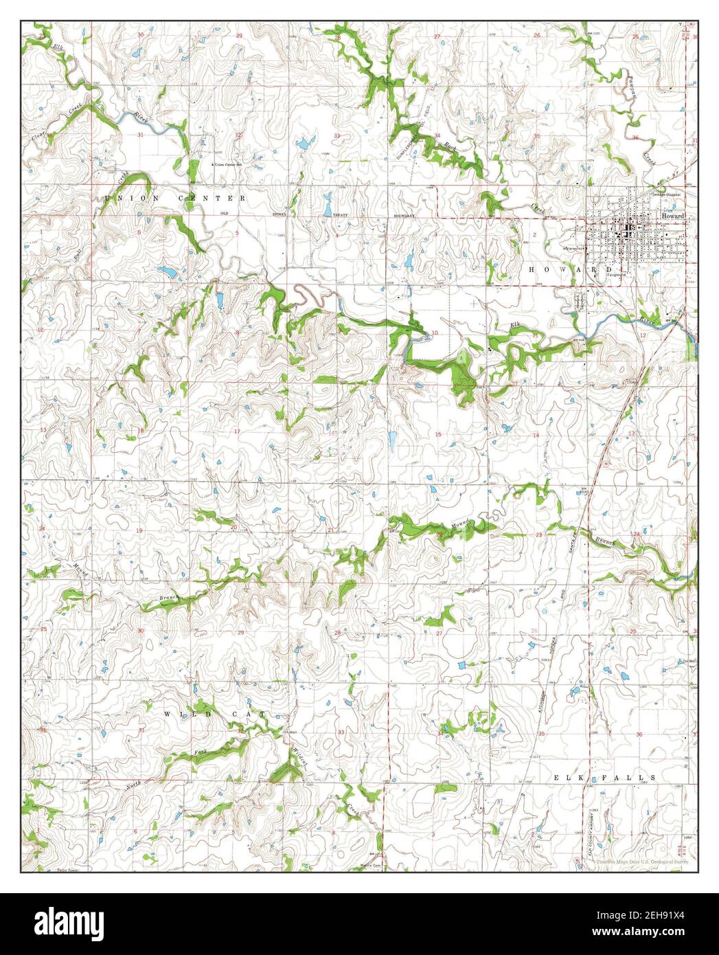 Howard, Kansas, map 1964, 1:24000, United States of America by Timeless ...