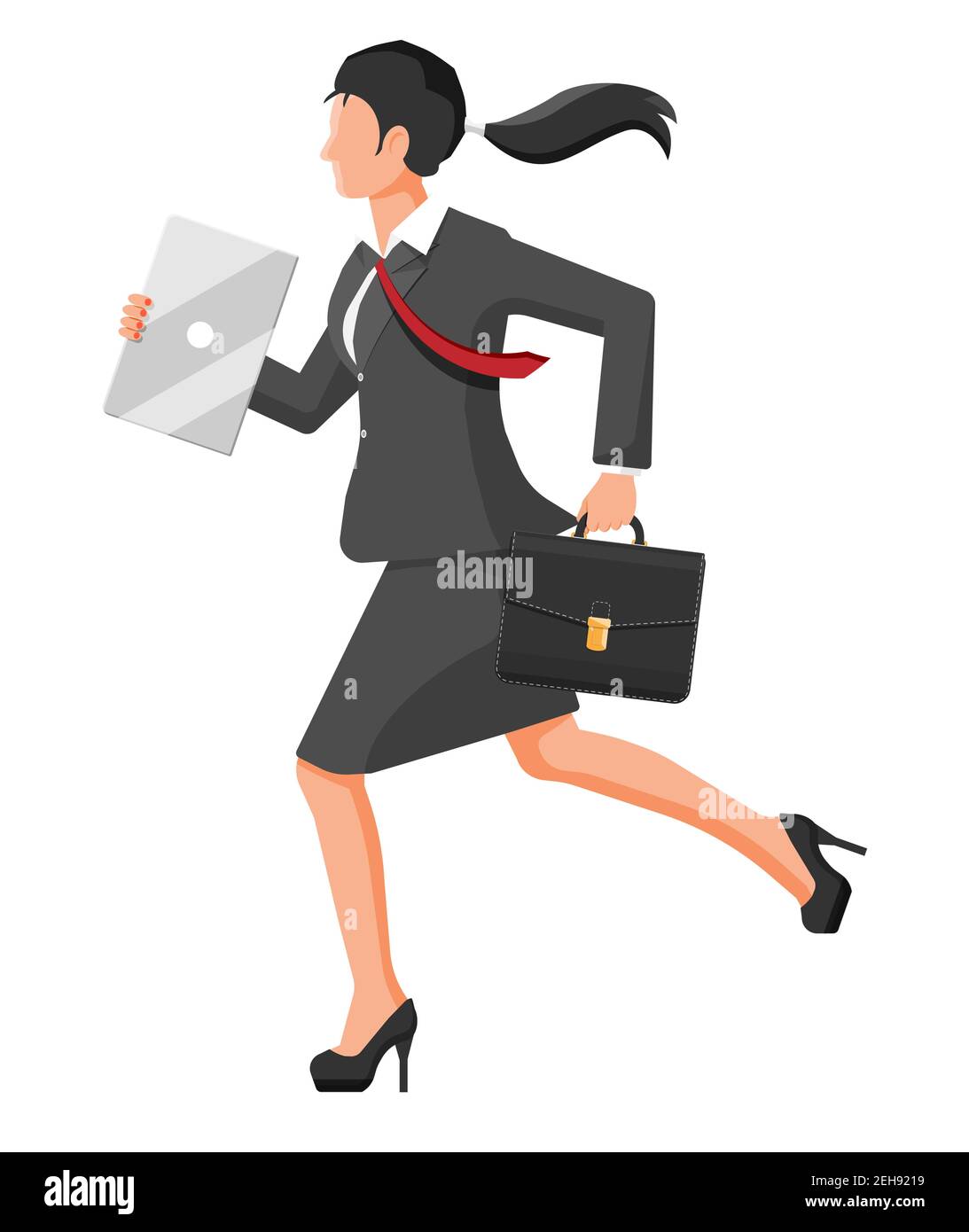 Rushing woman waving Stock Vector Images - Alamy