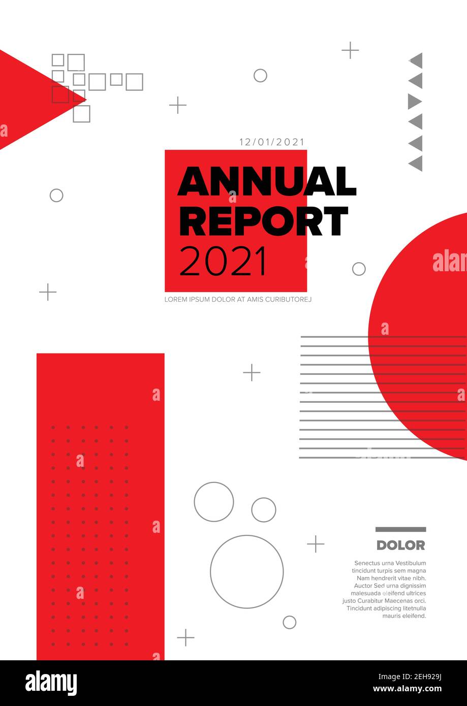 Vector abstract annual report cover template with sample text and ...