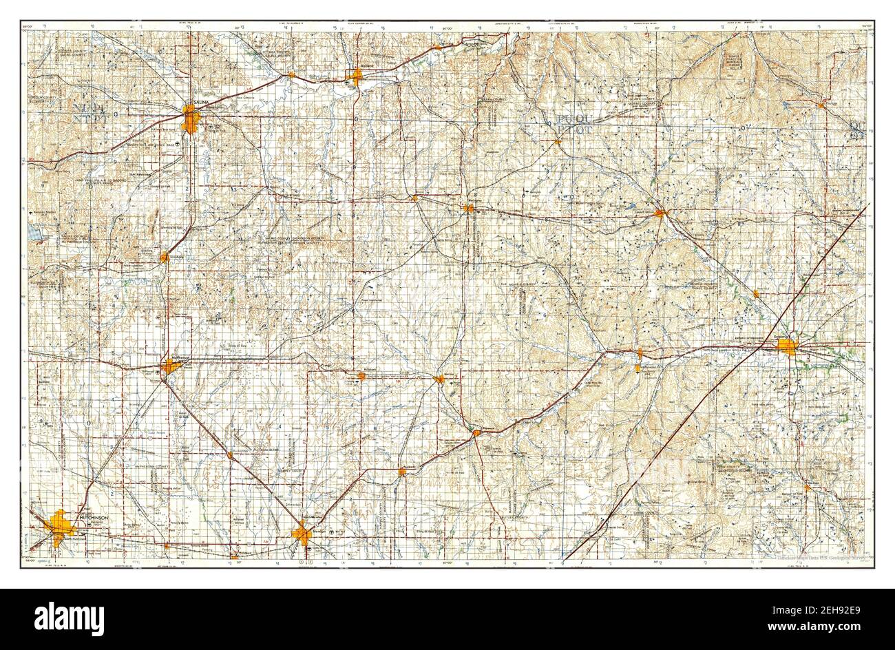 Map of hutchinson Cut Out Stock Images & Pictures - Alamy