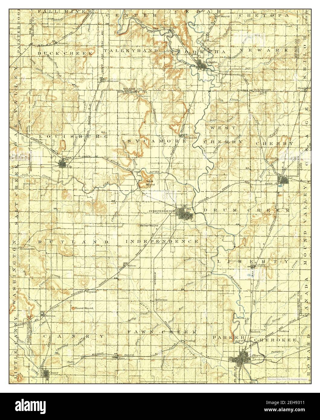 Independence, Kansas, map 1905, 1:125000, United States of America by ...