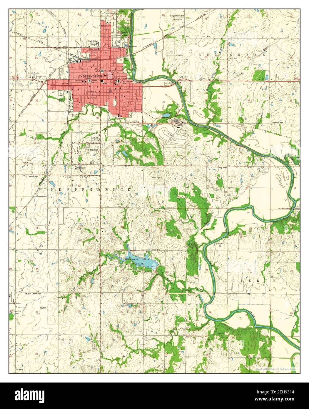 Map of independence kansas hi-res stock photography and images - Alamy