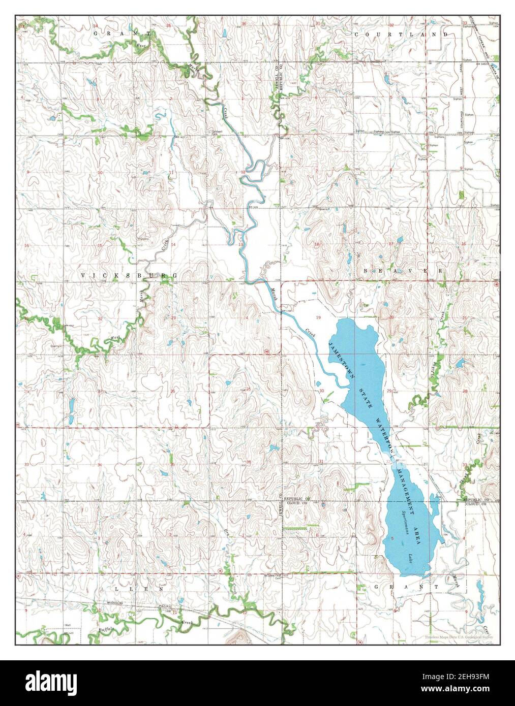 Jamestown NW, Kansas, map 1968, 1:24000, United States of America by ...