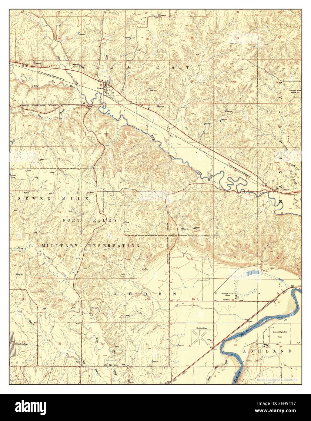 Keats, Kansas, map 1950, 1:24000, United States of America by Timeless ...