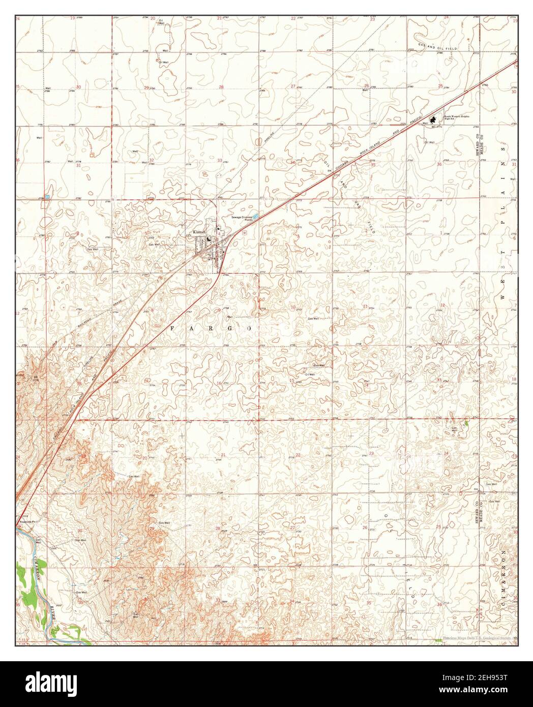 Kismet, Kansas, map 1971, 1:24000, United States of America by Timeless ...