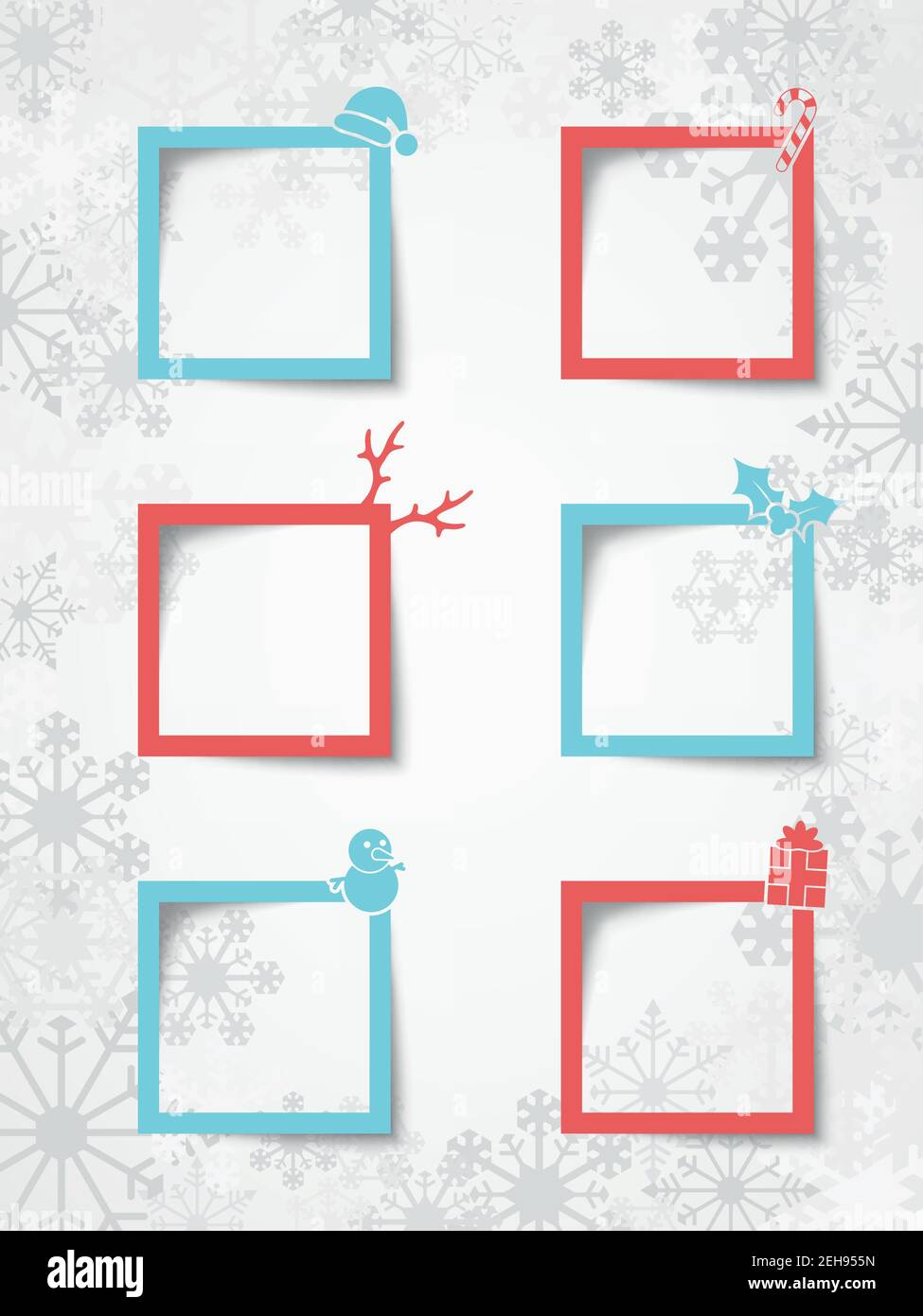 Christmas Text Boxes On A Snowflake Background With Realistic Vector ...