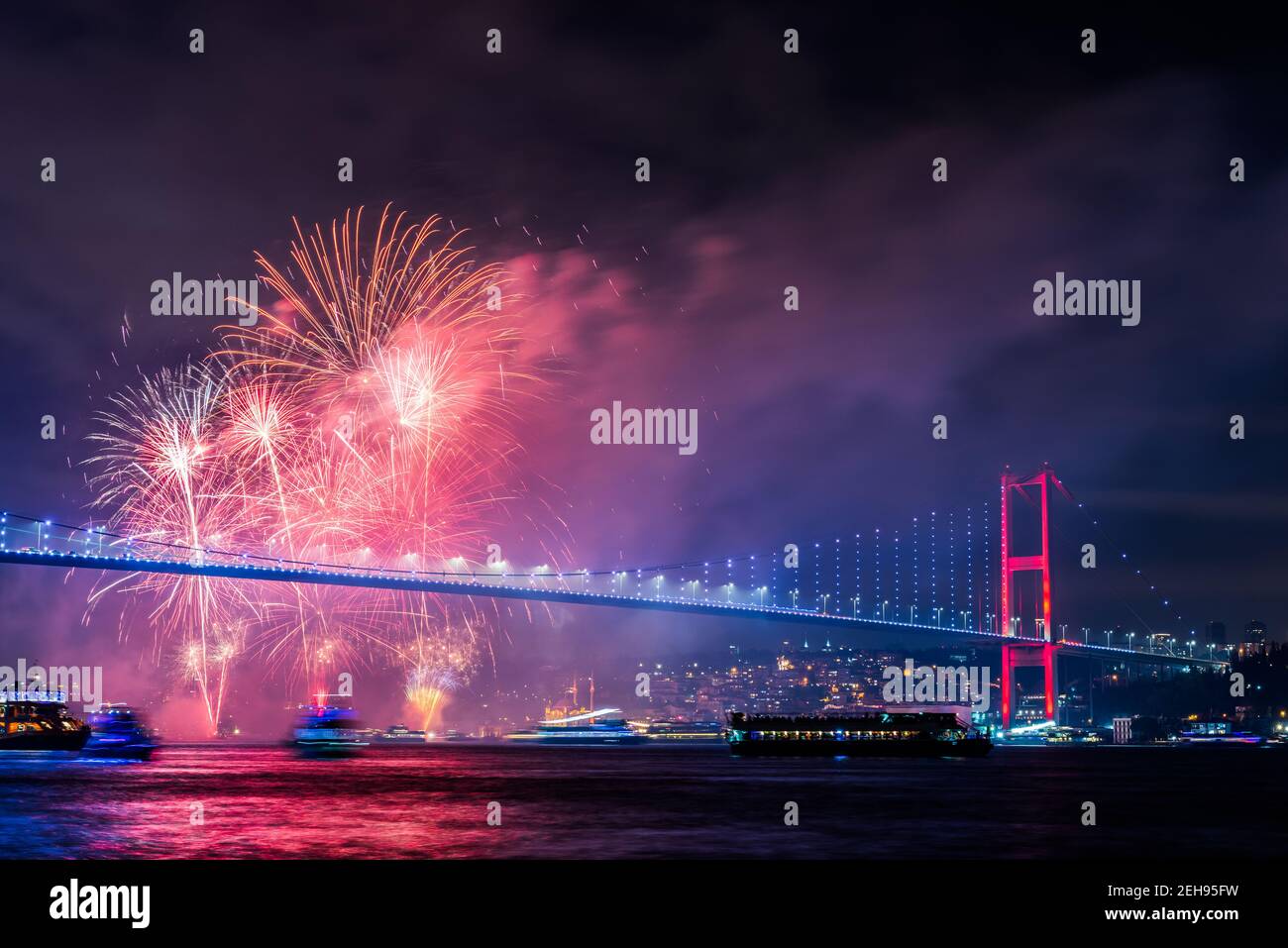 ISTANBUL, TURKEY. New Year 2020 Celebrations Around the Istanbul ...