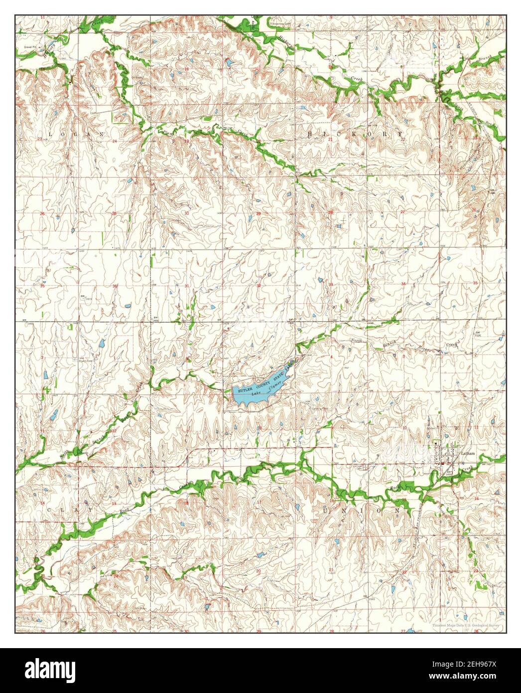 Latham, Kansas, map 1964, 1:24000, United States of America by Timeless ...